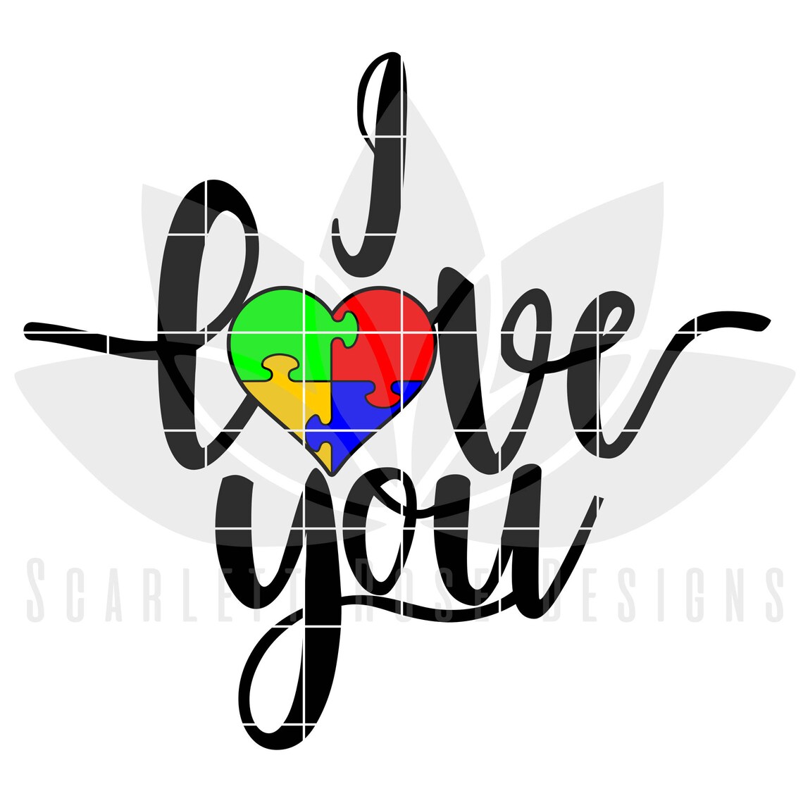 Autism SVG I Love You Puzzle Piece Heart Autism Mom Autism - Etsy