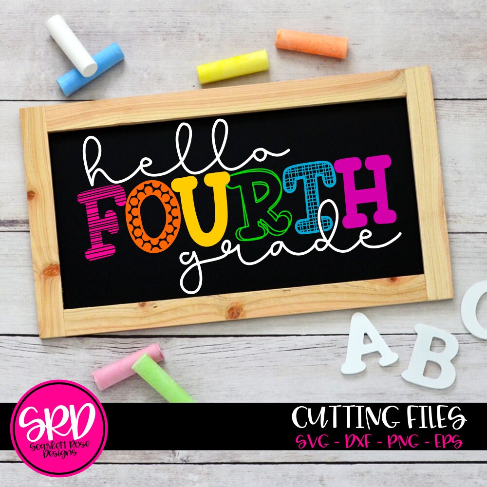 Back to School Fourth Grade Svg Hello 4th Grade SVG School - Etsy
