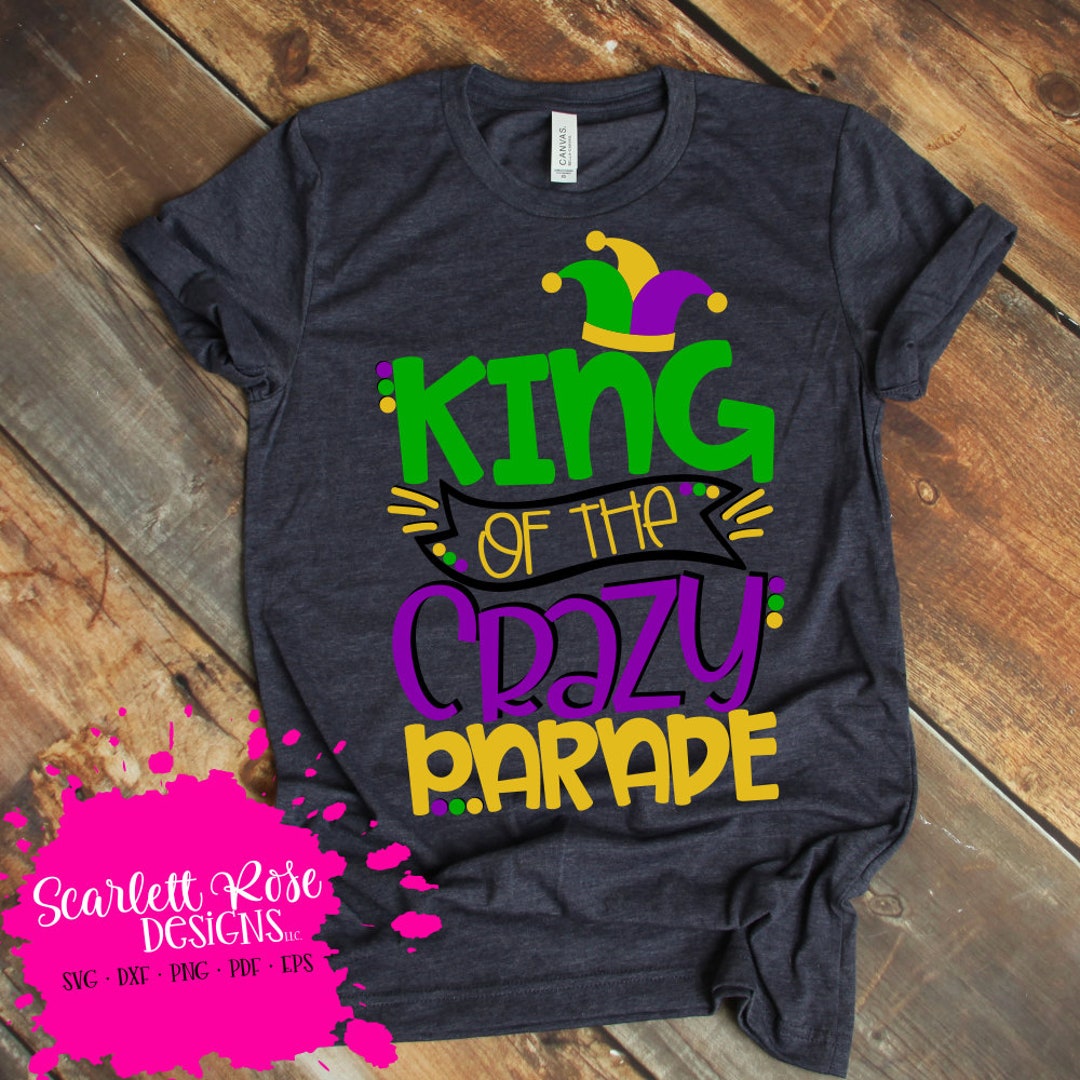 King of the Crazy Parade SVG Svg, Mardi Gars SVG, Mardi Gras Beads ...