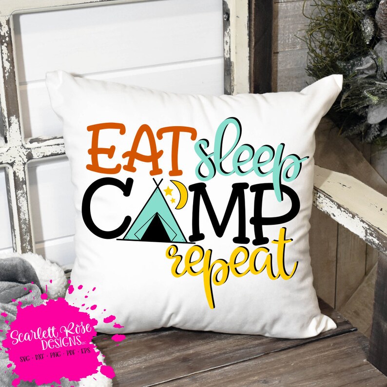 Eat Sleep Camp Repeat Svg Camping Svg Toasted Marshmallow Etsy