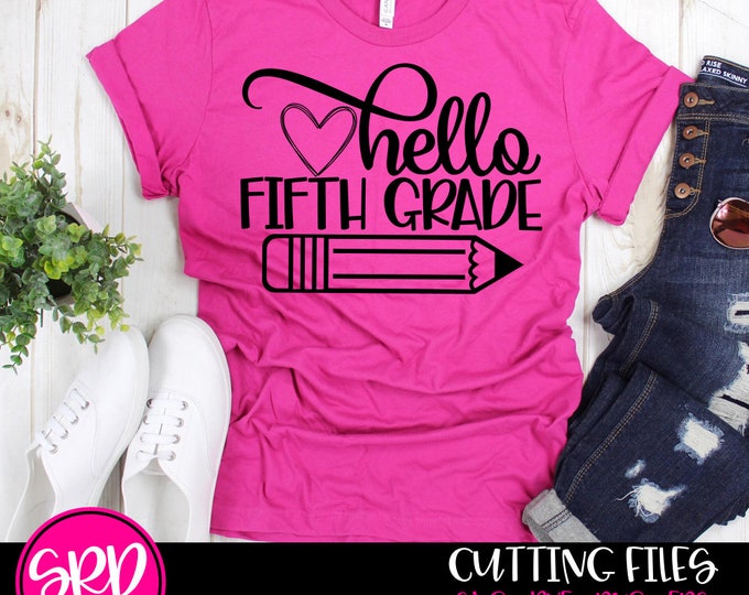 Back to School 5th Grade Svg Hello Fifth Grade School Svg - Etsy