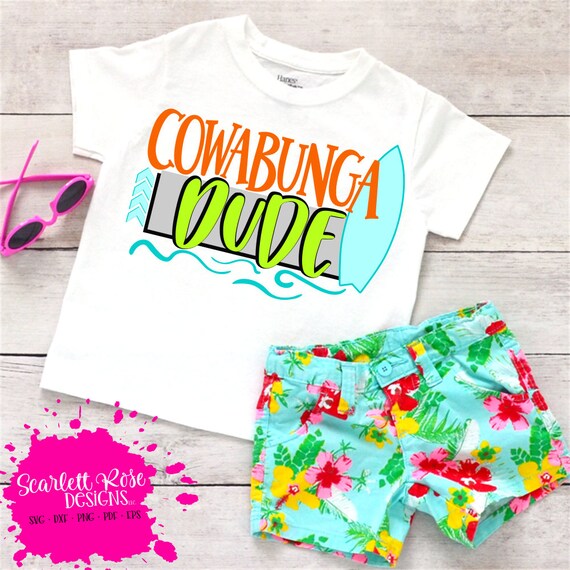 Cowabunga Dude SVG Svg Cut File Summer Svg Surfing Svg Boy - Etsy