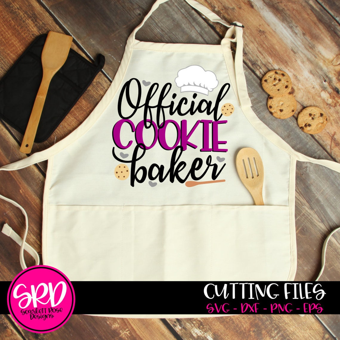 Official Cookie Baker SVG Cut File Chef Svg Baking Apron - Etsy