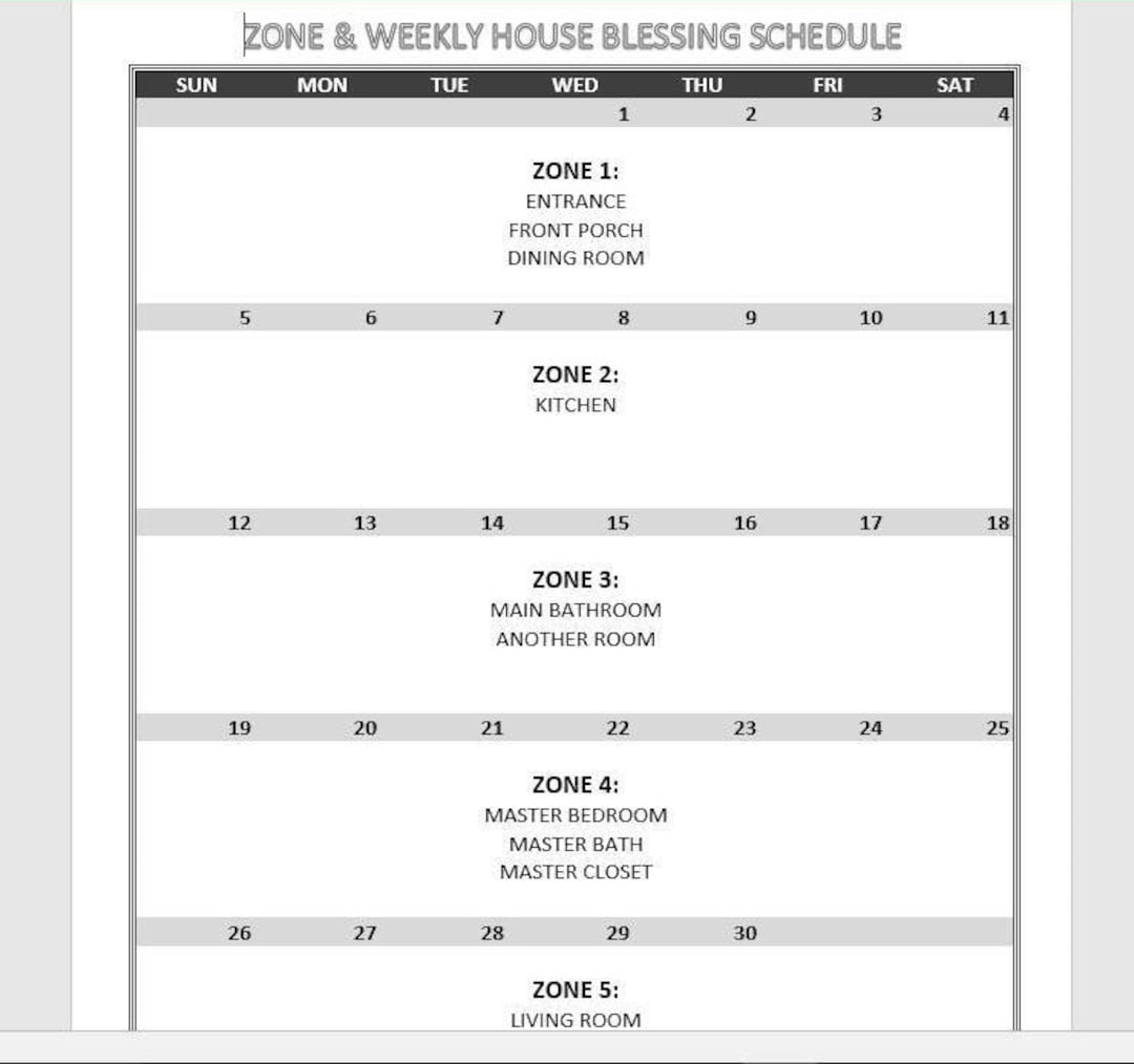 Zone Cleaning / Daily Schedule *pdf* DIGITAL DOWNLOAD PRINTABLE - 14 ...
