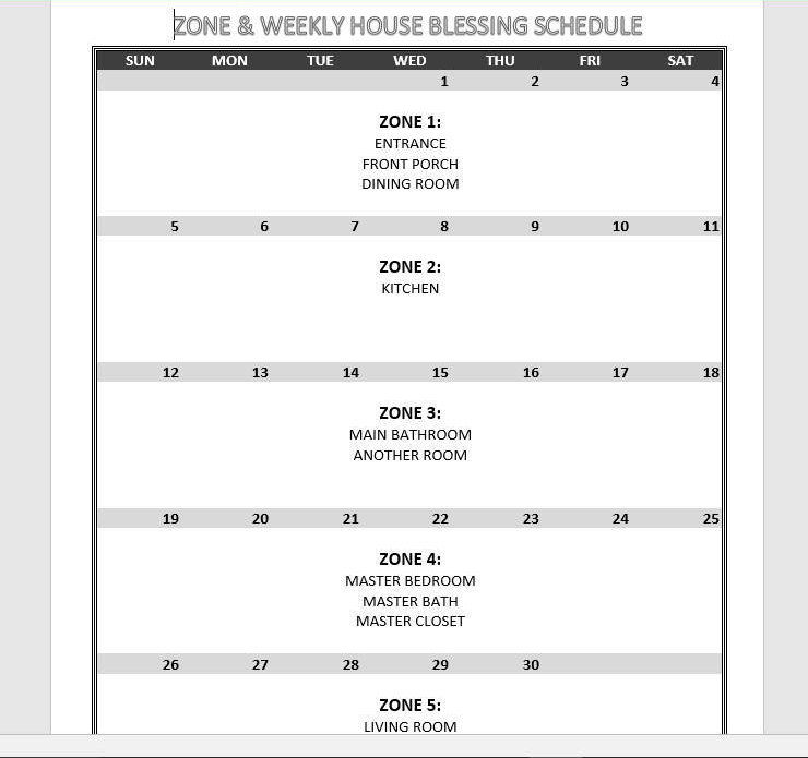 Zone Cleaning / Daily Schedule *pdf* DIGITAL DOWNLOAD PRINTABLE - 14 ...