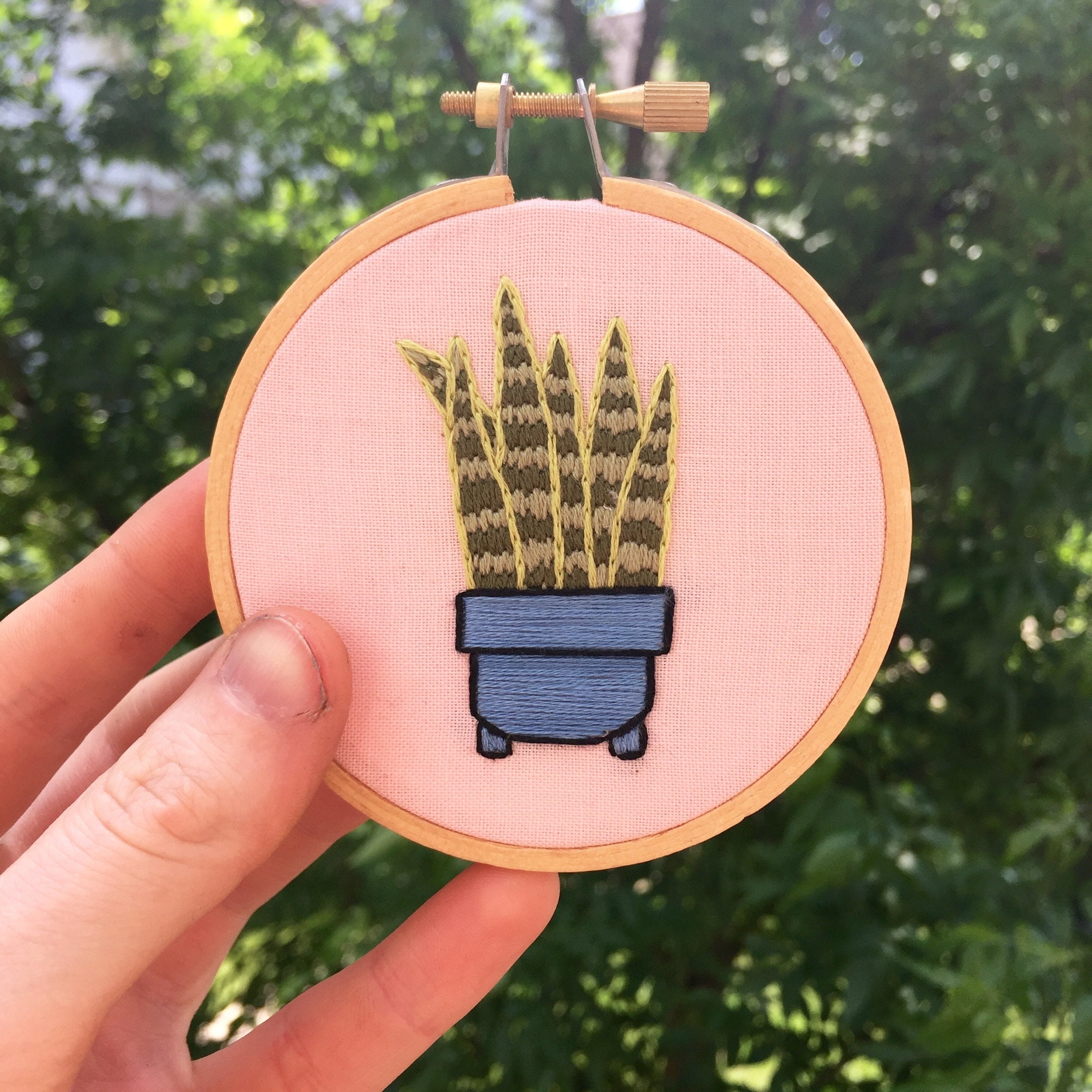 Snake Plant Hand Embroidery Art // 3 Inch Hoop // Botanical Home Decor ...