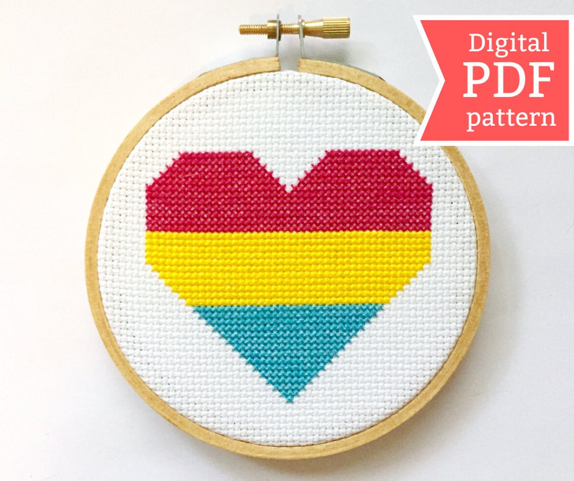 PDF Pattern: Set of 6 Pride Flag Heart Cross Stitch Patterns | Etsy