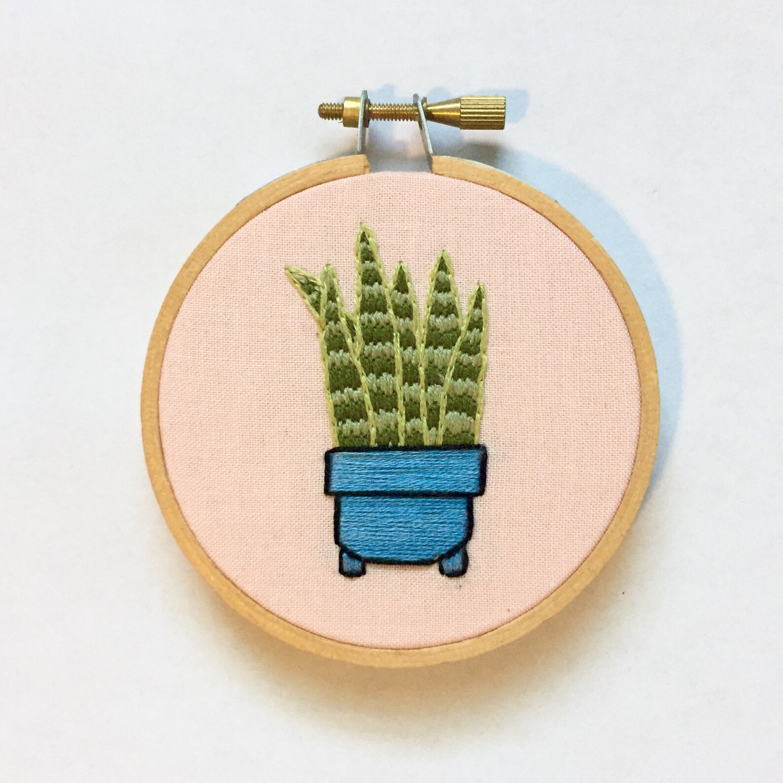 Snake Plant Hand Embroidery Art // 3 Inch Hoop // Botanical Home Decor ...