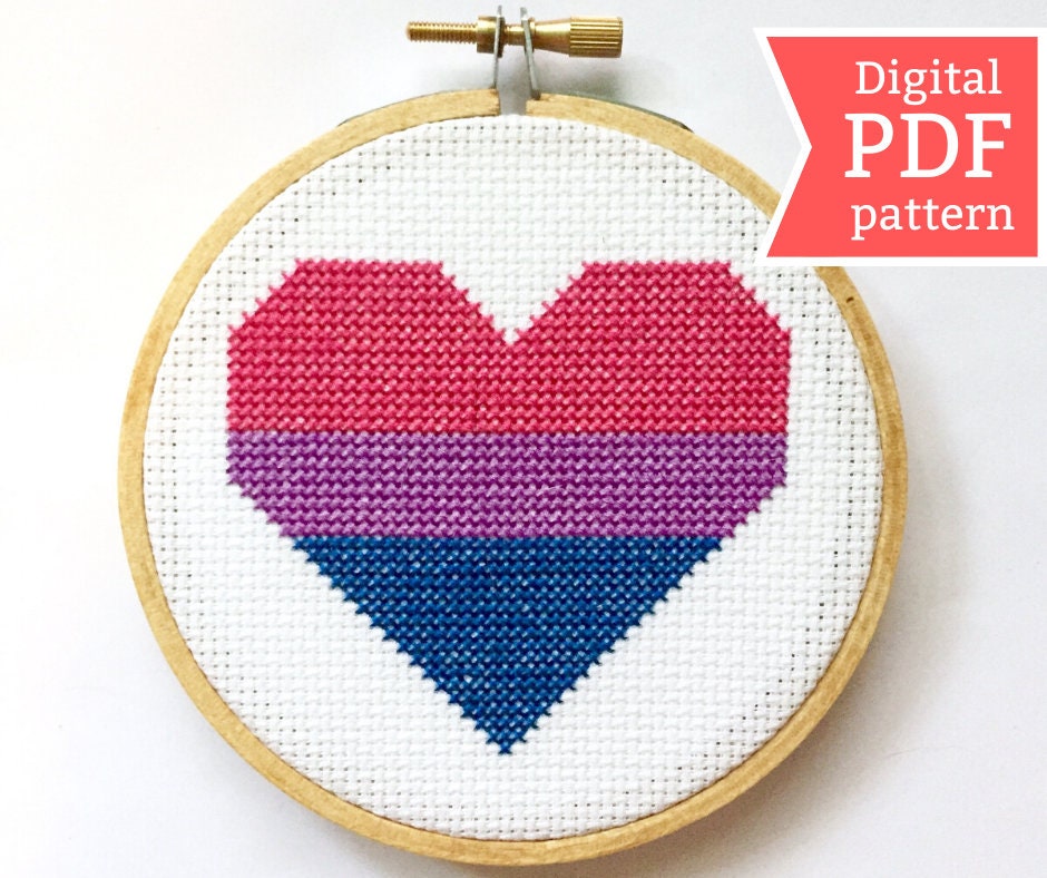 PDF Pattern: Set of 6 Pride Flag Heart Cross Stitch Patterns | Etsy