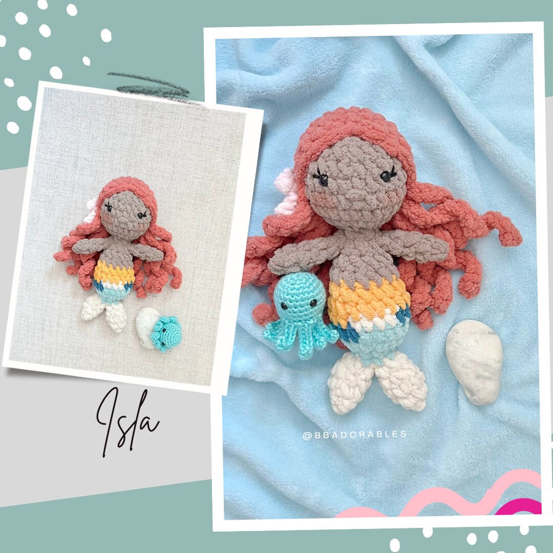 Isla Mini Mermaid With Octopus Crochet PATTERN || Mini Mermaid ...