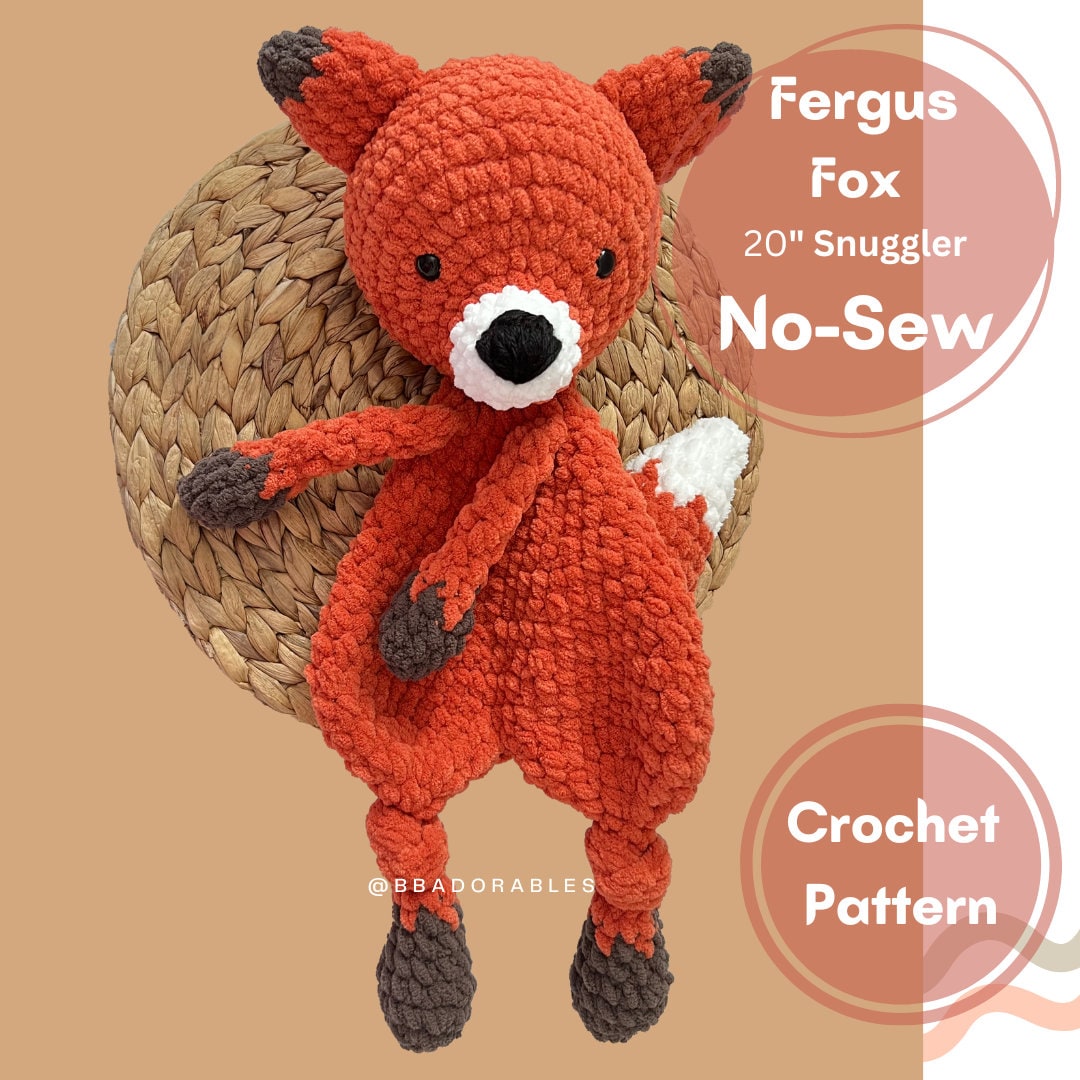 No-sew Fergus Fox Snuggler Crochet PATTERN || Fox Amigurumi Snuggler ...