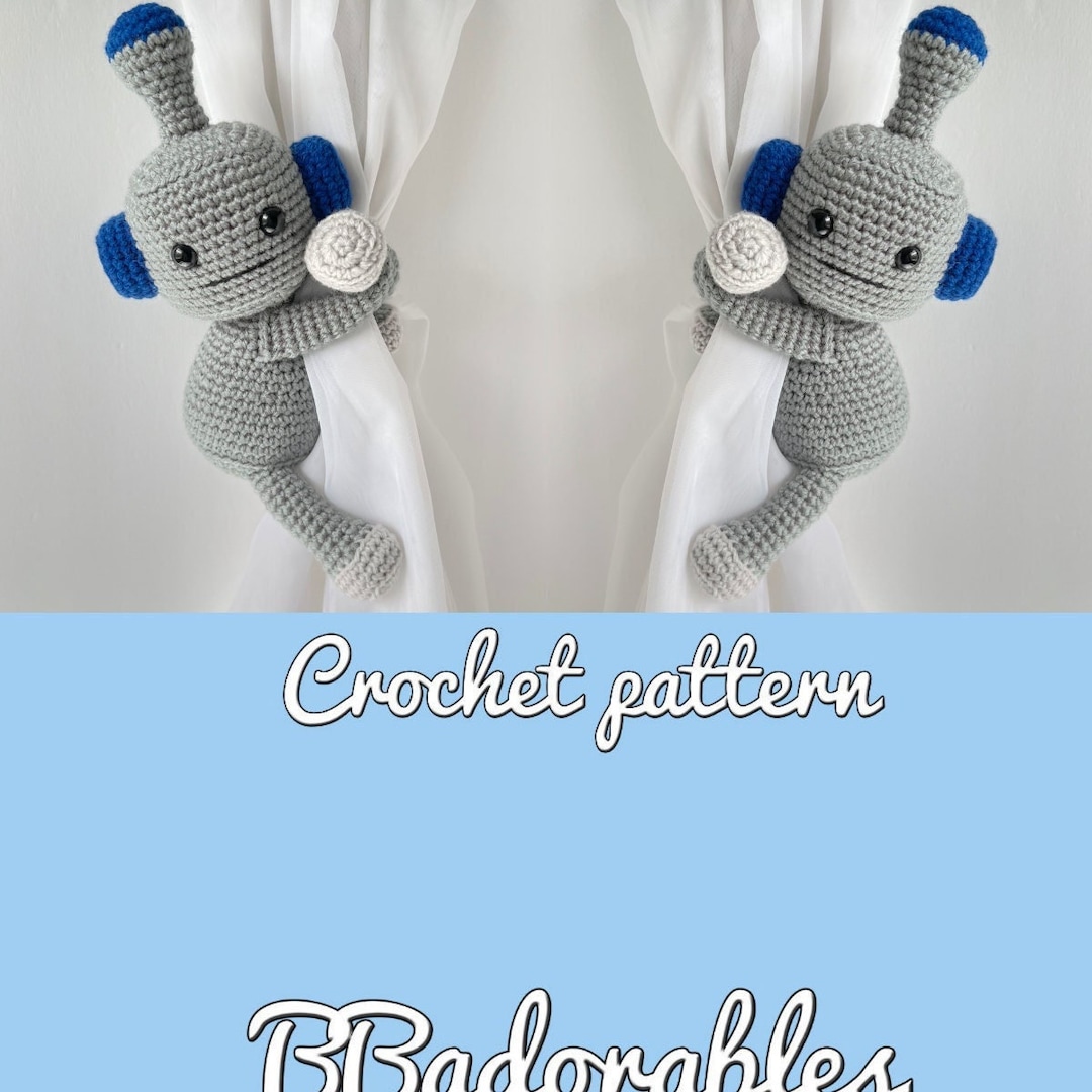 Embrasse rideau robot CROCHET PATTERN, patron embrasse droite ou gauche ...