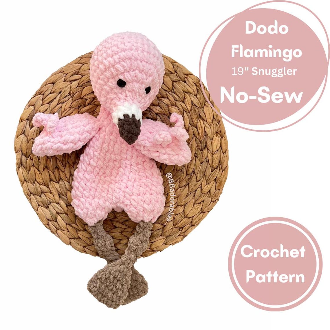 No-sew Dodo Flamingo Snuggler Crochet PATTERN || Flamingo Amigurumi ...