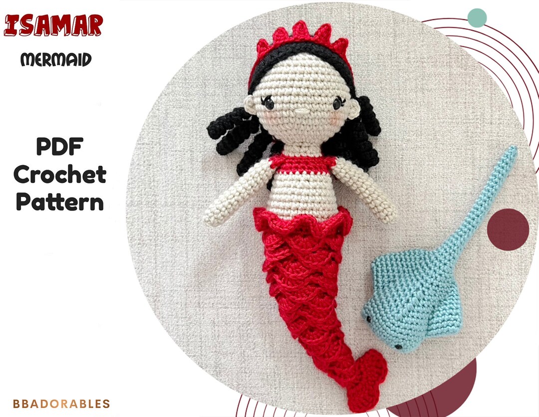 Isamar - Mermaid Crochet Pattern, PDF PATTERN - by Bbadorables - Etsy