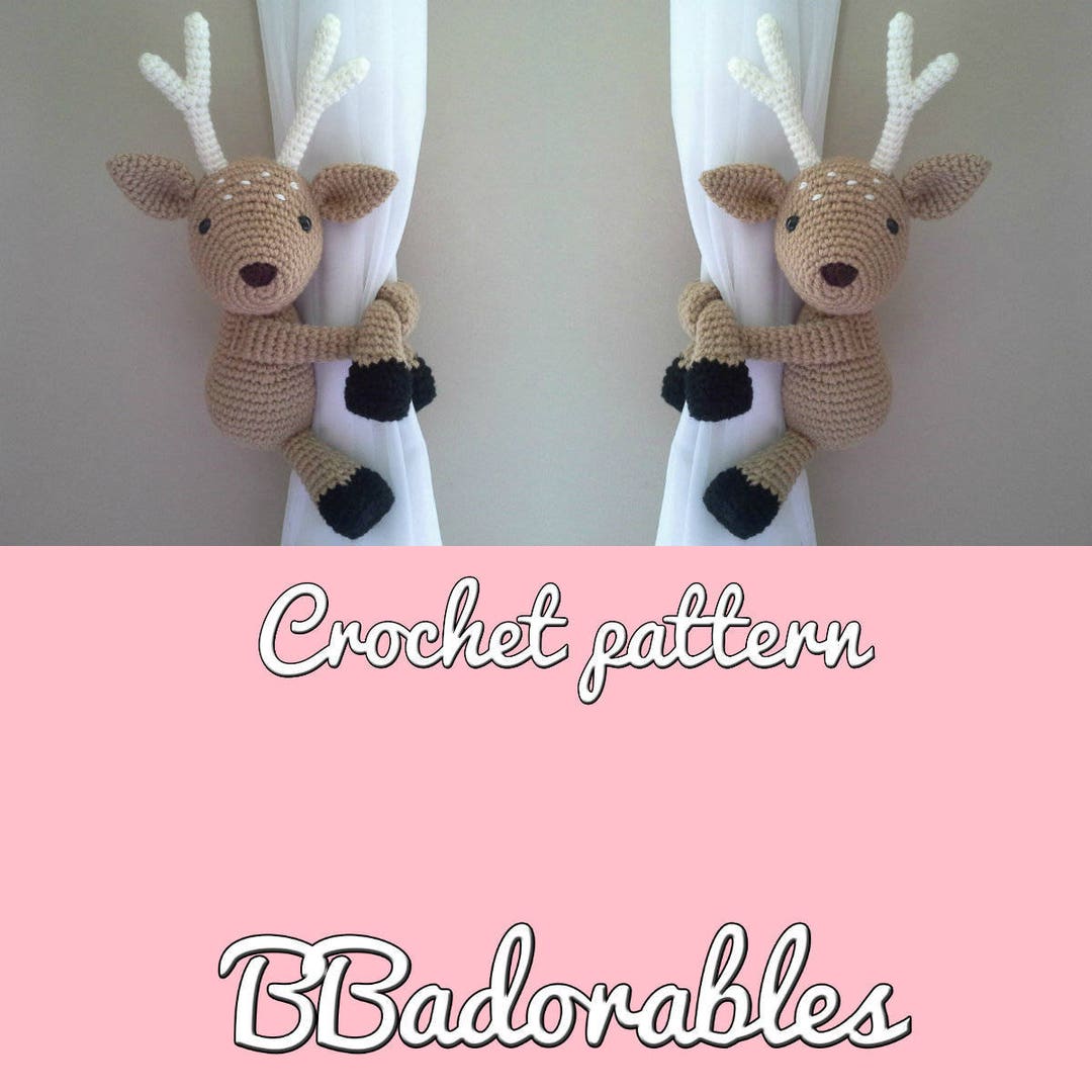 Bambi - Deer Curtain Tieback Crochet PATTERN, Right or Left Tieback ...
