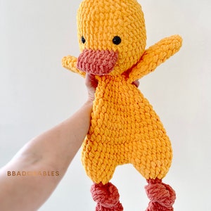 No-sew Dudley Duck Snuggler Crochet PATTERN || Duck Amigurumi Snuggler ...