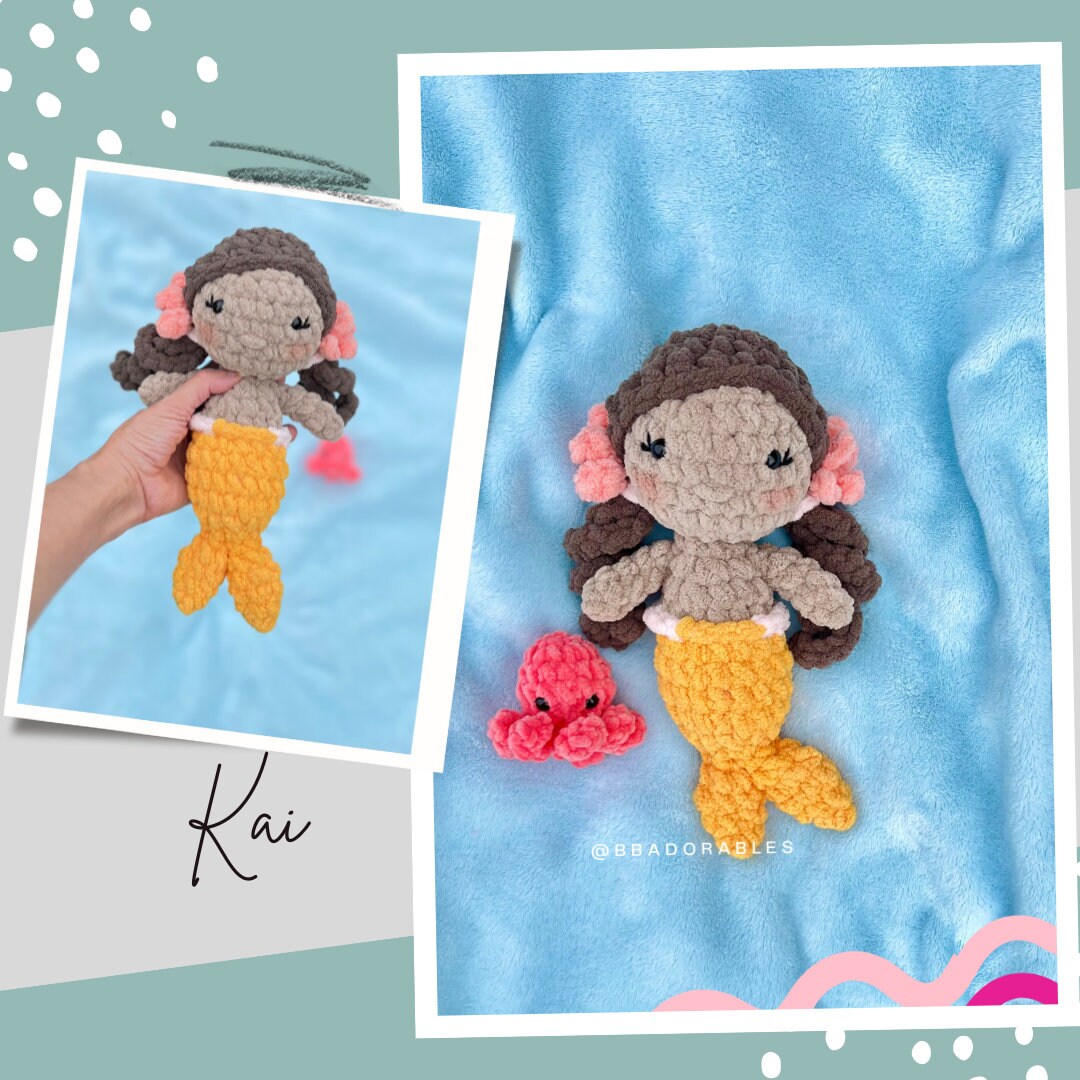 Kai Mini Mermaid With Octopus Crochet PATTERN || Mini Mermaid Amigurumi ...