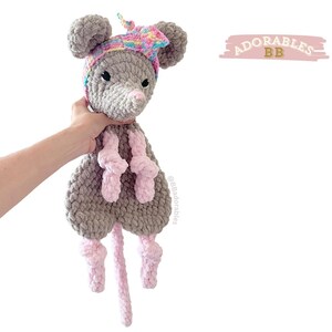 No-sew Monique Mouse Snuggler Crochet PATTERN || Mouse Amigurumi ...
