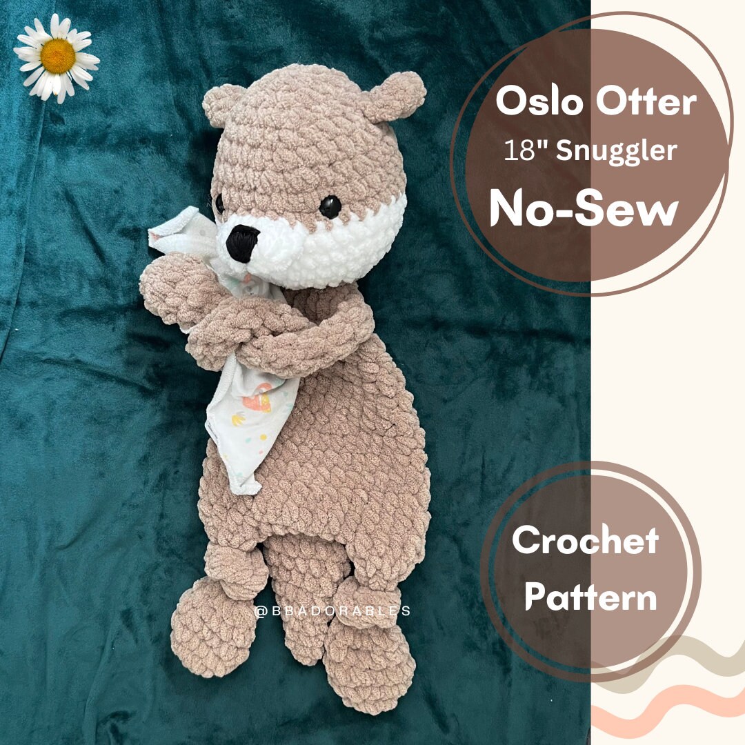 No-sew Oslo Otter Snuggler Crochet PATTERN || Otter Amigurumi Snuggler ...