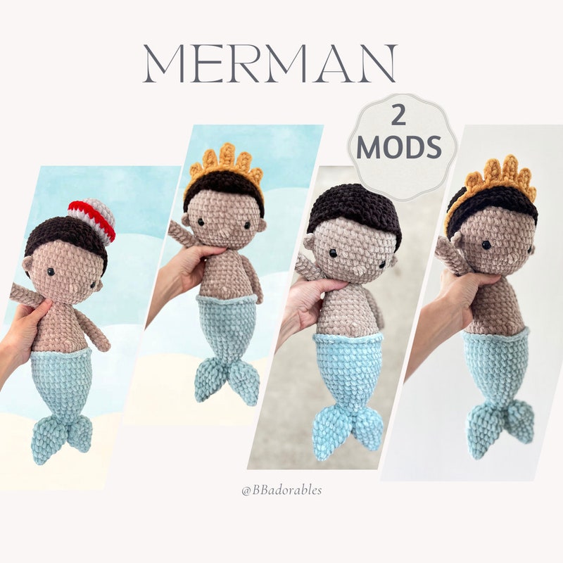 Merman Doll Crochet - Etsy UK