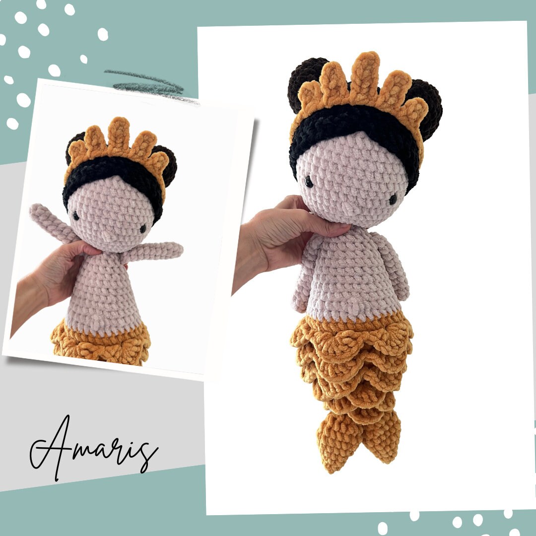 Amaris the Fiery Mermaid Crochet Pattern, Plushie Mermaid, Pattern Only ...