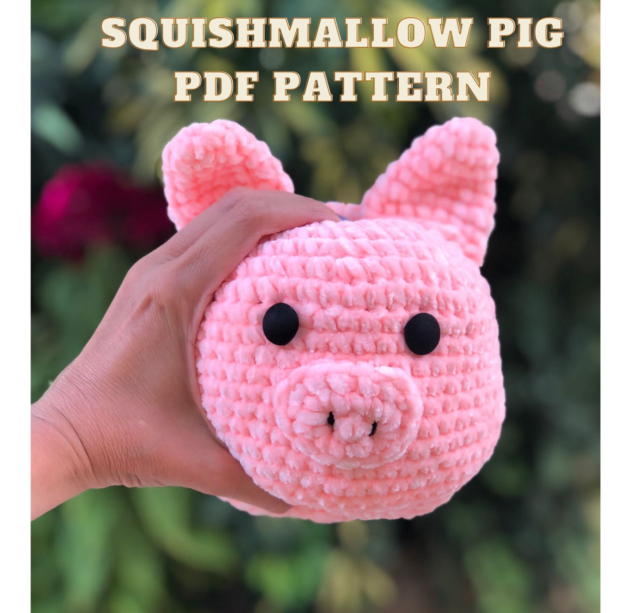 Crochet Pig Squishmallow Plushie PDF PATTERN | Etsy