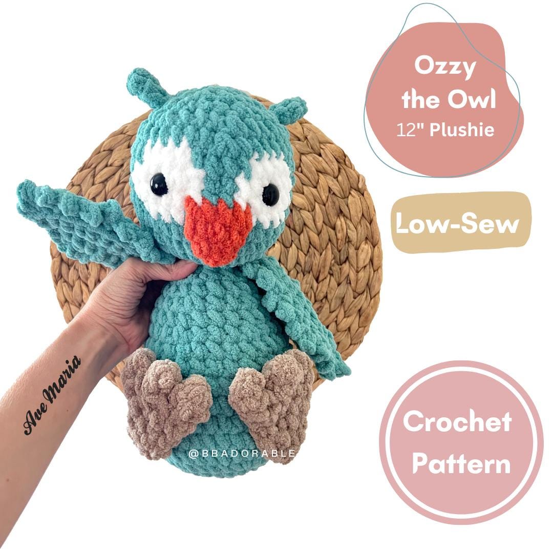 Low-sew Ozzy the Owl Crochet PATTERN || Owl Amigurumi Plushie Pattern ...