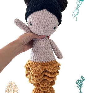 Amaris the Fiery Mermaid Crochet Pattern, Plushie Mermaid, Pattern Only ...