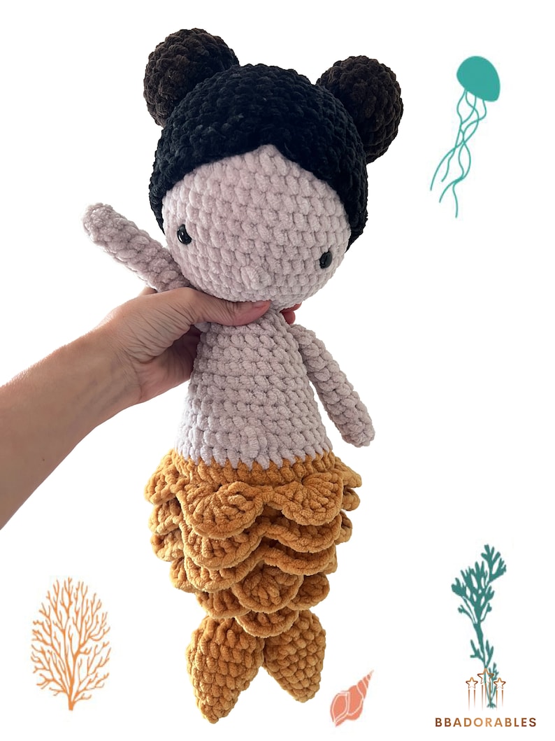 Amaris the Fiery Mermaid Crochet Pattern, Plushie Mermaid, Pattern Only ...