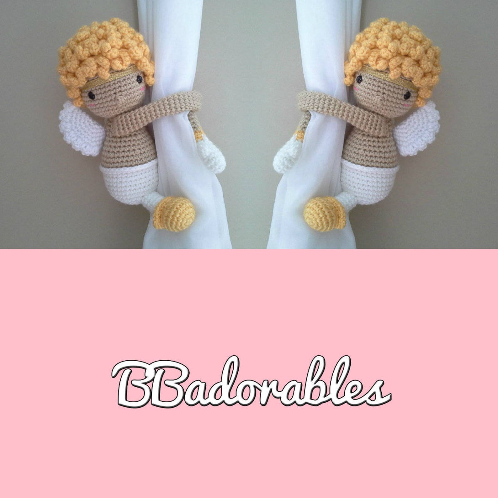 Guardian Angel Curtain Tieback Crochet PATTERN Right or - Etsy