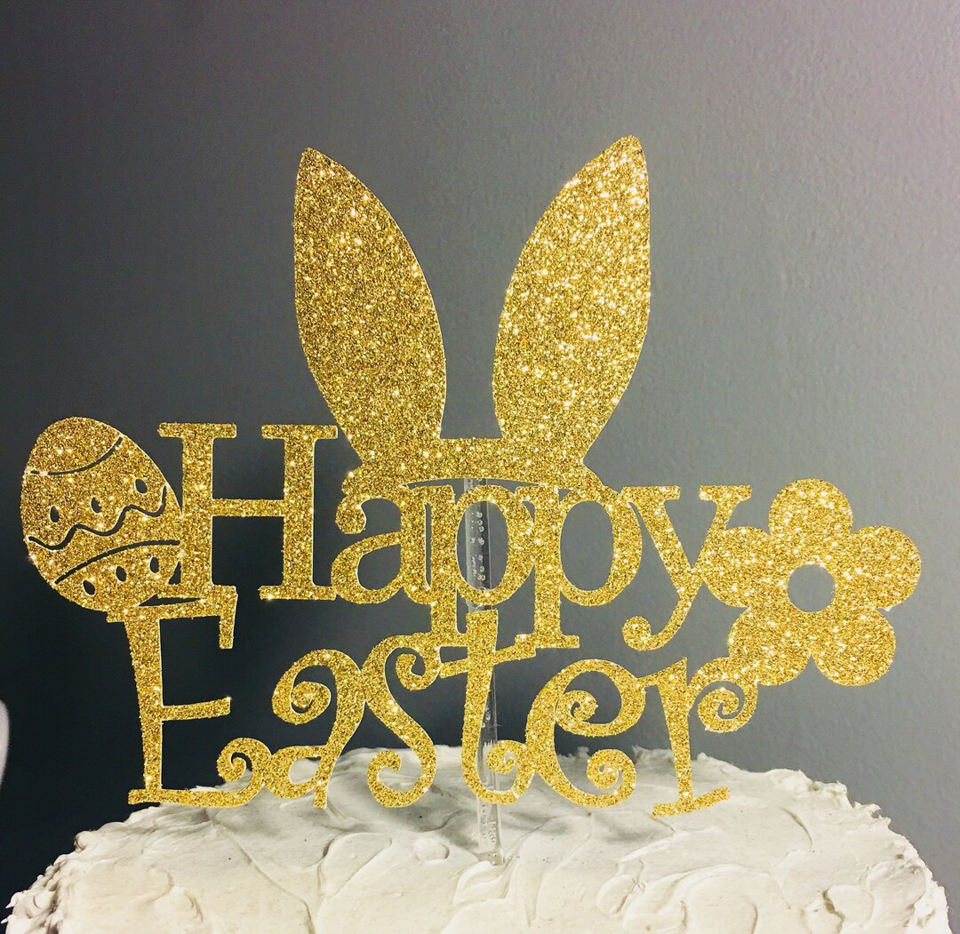 Happy Easter Cake Topper, Easter, Cake Topper, Party Decoration ...