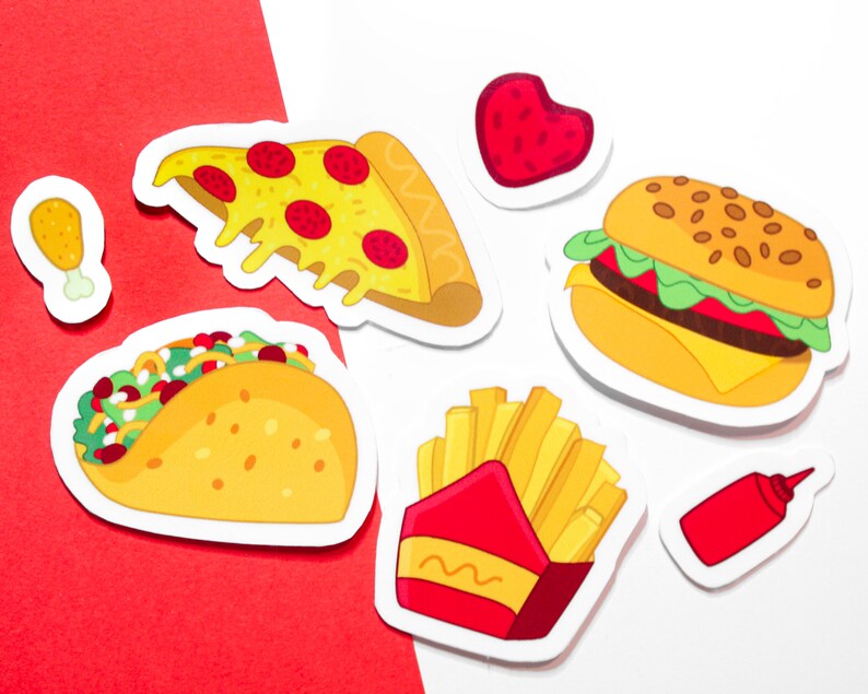 Fast Food Stickers | Junk Food Stickers | Cheat Day Stickers | Takeaway ...