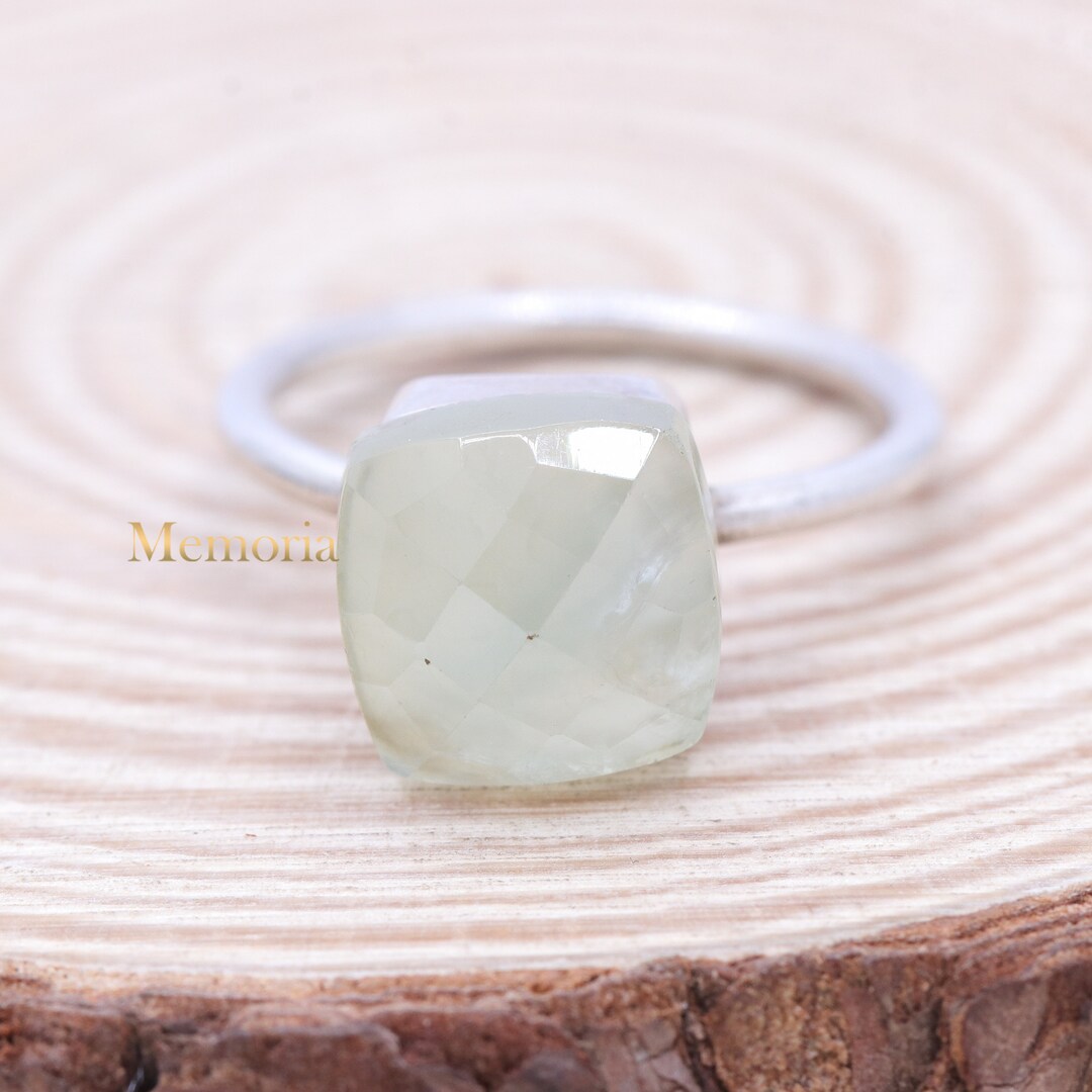 Chalcedony Ring, Chalci Sterling Silver Ring, Boho Statement Ring ...