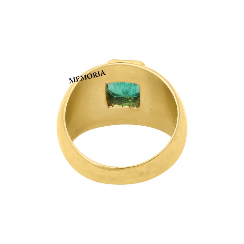 Square Emerald Dome Ring 18K Gold Ring Chunky Ring - Etsy