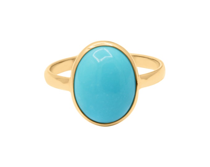 Dainty Turquoise Gold Ring, Gold Ring Solid, Turquoise Gemstone, Gold ...