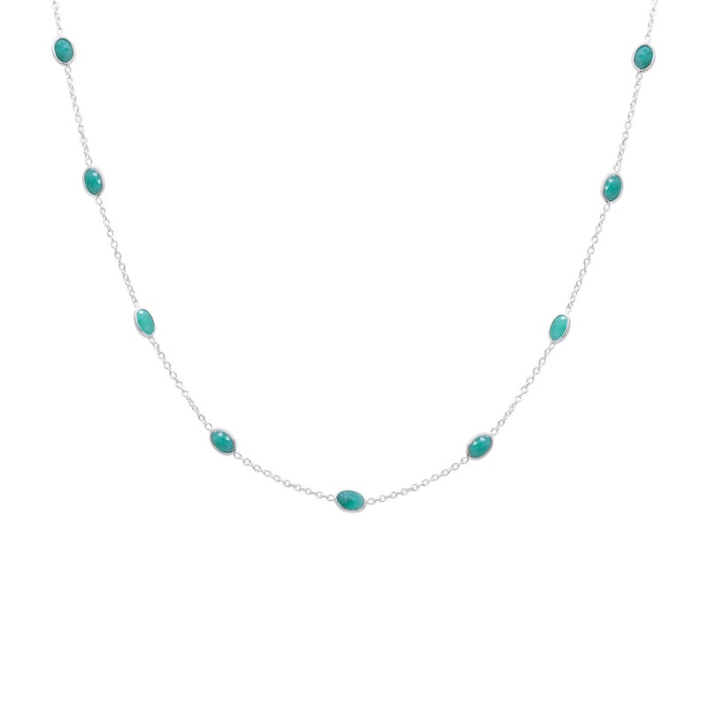 Green and Silver Necklace - Etsy