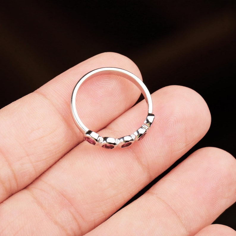 Sterling Silver Red Tourmaline Solitaire Ring - Bezel Setting - Etsy