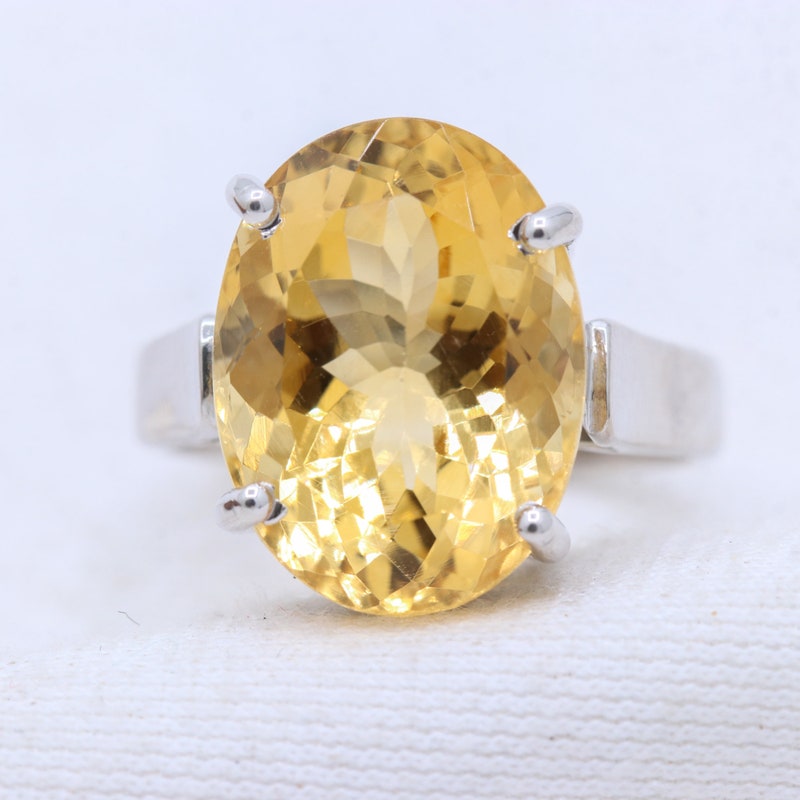 Large Citrine Ring - Etsy