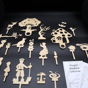 Shadow Puppet Sets, UK Woodland Puppets, Wooden Shadow Puppets ...