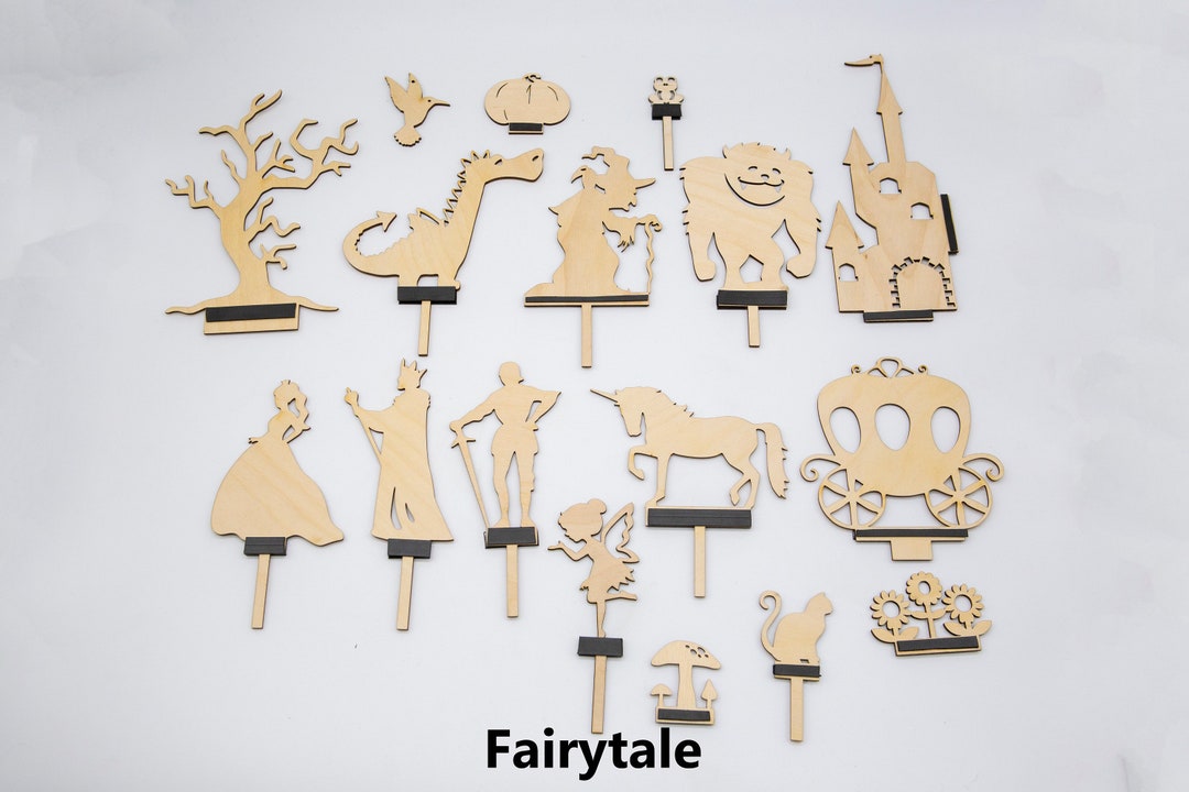 Shadow Puppet Sets Fairy Tale Shadow Puppets Wooden Play - Etsy
