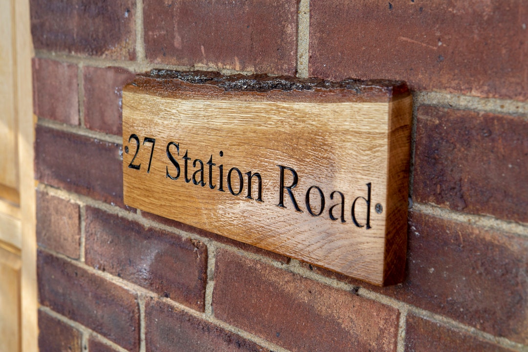 Oak Sign, Solid Oak House Sign, Various Sizes, Personalised House Sign ...