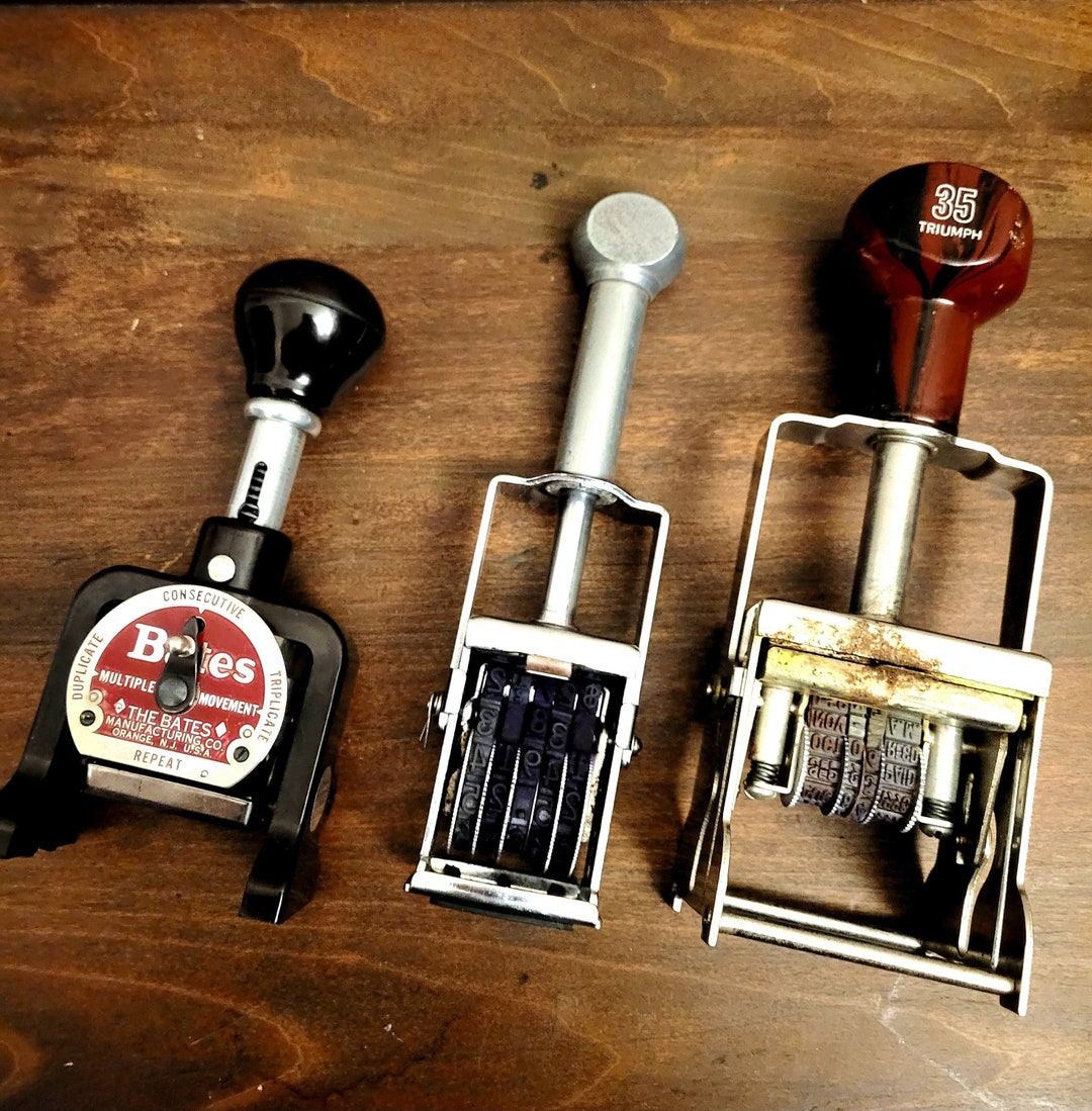 Vintage Office Stamp Numbering Machines - Bates, Triumph - Etsy