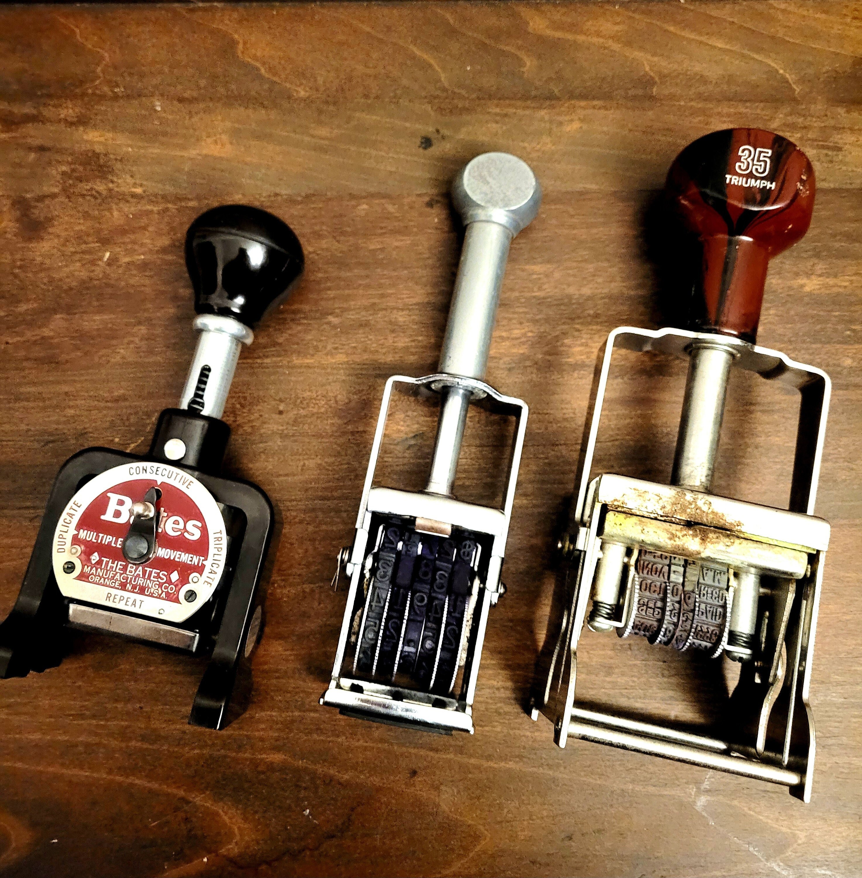Vintage Office Stamp Numbering Machines Bates Triumph - Etsy