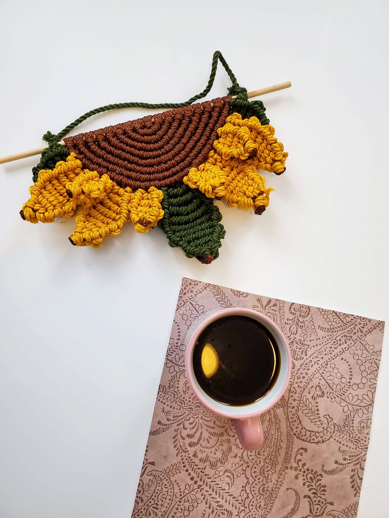 Macrame Sunflower Wall Hanging - Etsy