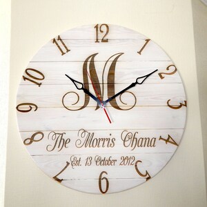 Personalized Large Wall Clock, Oversized Wedding Stained Clock Custom Oversized Wall Clock ...
