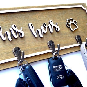 His Hers Paws Key Holder, His and Hers Key Sign Entry Key Rack, Key ...