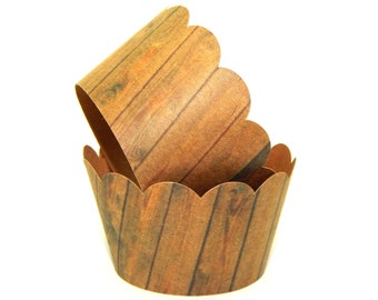 Wood Grain Cupcake Wrappers | Etsy