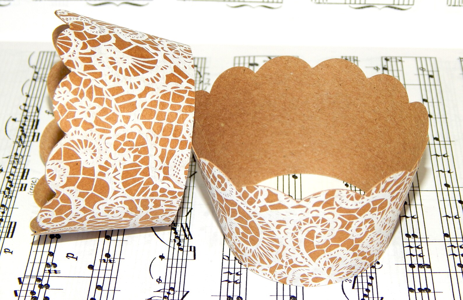 Set of 5-50 Pcs. Lace Style Cupcake Wrappers Kraft Cupcake - Etsy