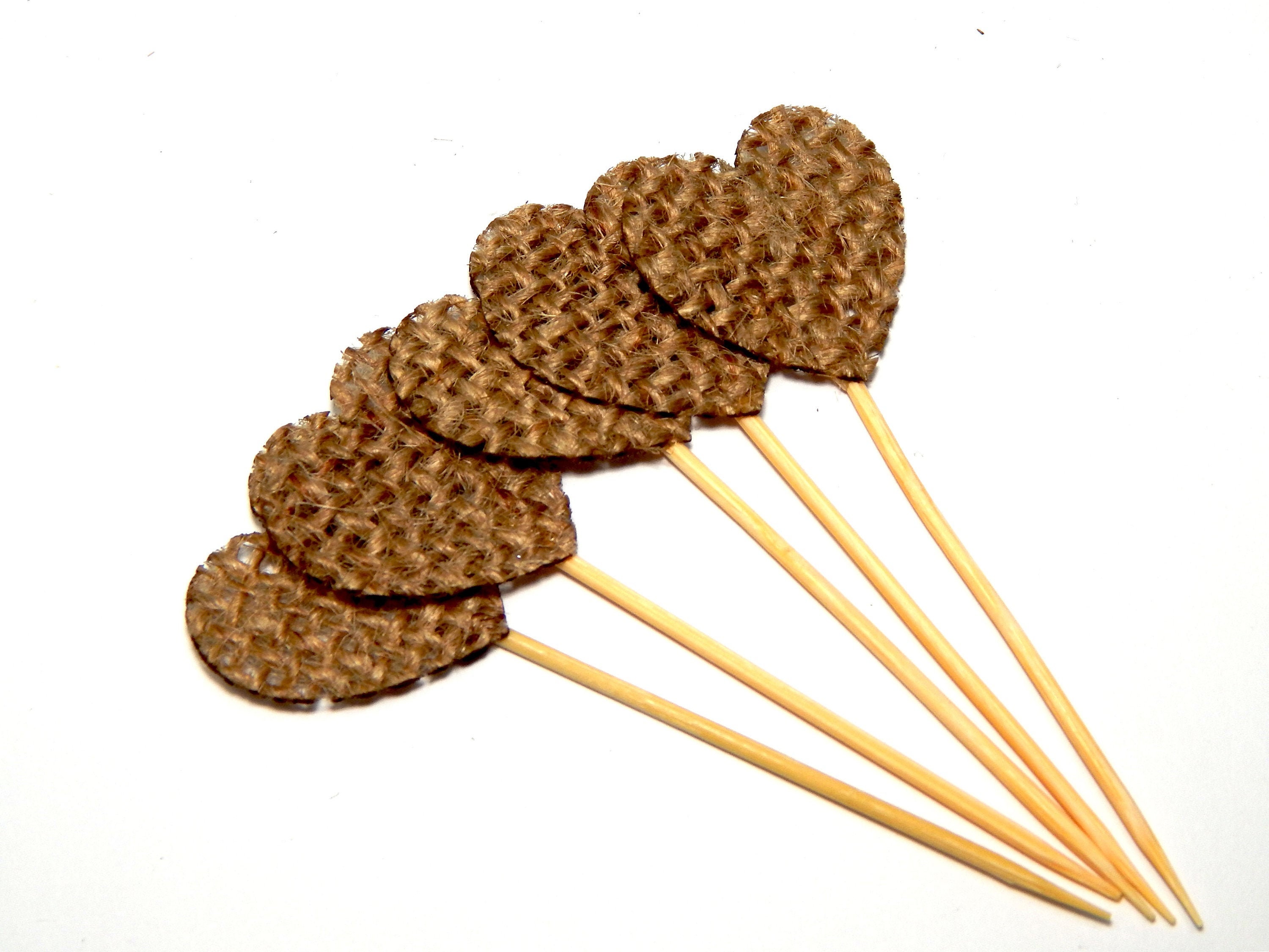 Burlap Fabric Wedding Toothpicks Rustic Wedding Bridal | Etsy