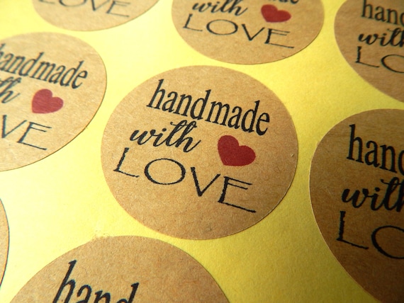 12 192 Pcs. Handmade With Love Sticker Packaging Stickers | Etsy